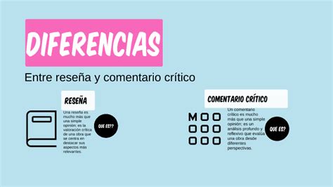 Diferencias entre una reseña y un comentario critico by juan antonio