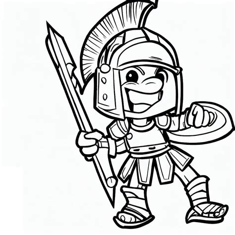 Coloriage Garçon Gladiateur Télécharger Et Imprimer Gratuit Sur