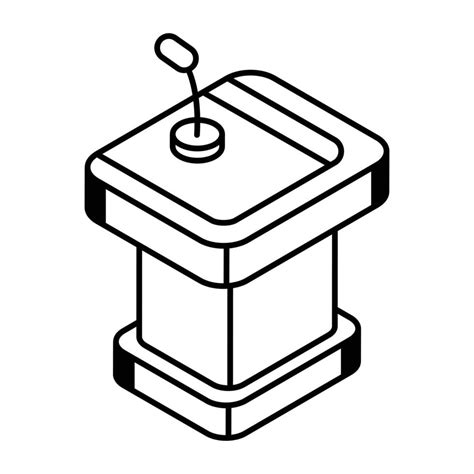 A Dais With Mic Line Icon Download 10987672 Vector Art At Vecteezy