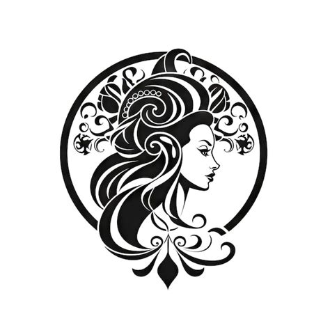 Premium Photo Virgo Icon Woman Zodiac Symbol Ornate Virgo Silhouette