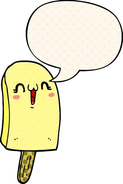 Cartoon Frozen Ice Lolly And Speech Bubble In Comic Book Style 10007914