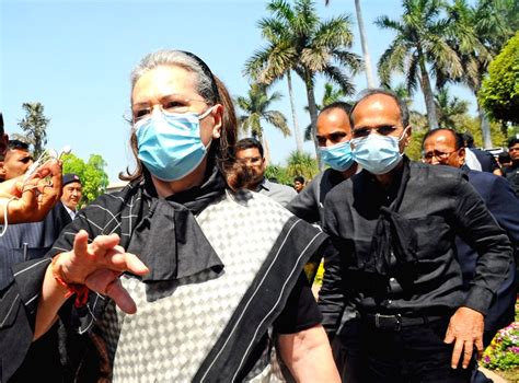 Congress Mp Sonia Gandhi During A Protest Over The Adani Issue