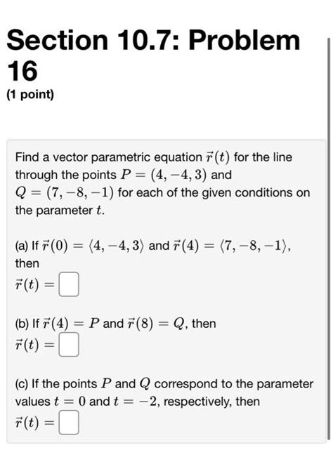 Solved Section 107 Problem 16 1 Point Find A Vector