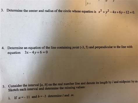 Solved X1 3 Determine The Center And Radius Of The Circle