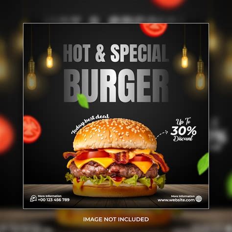 Premium Vector Burger Food Promotion Social Media And Instagram