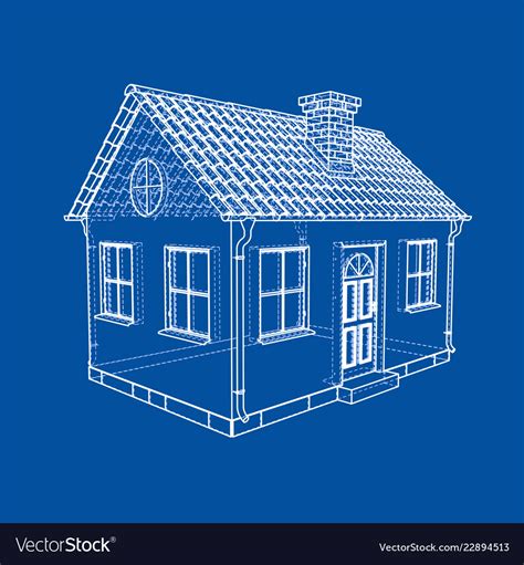 Private House Sketch Rendering Of 3d Royalty Free Vector