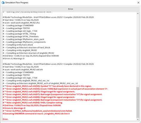 quartus prime university program vwf functional simulation error intel community
