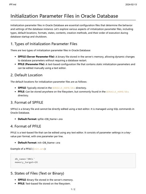 Initialization Parameter Files Pdf