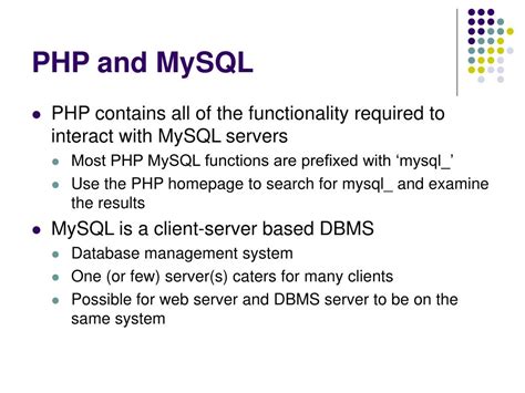 ppt mysql and php powerpoint presentation free download id 4349566