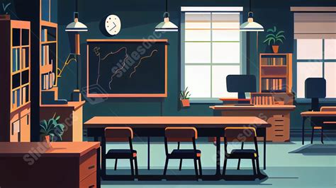 Education Classroom Blue Powerpoint Background For Free Download