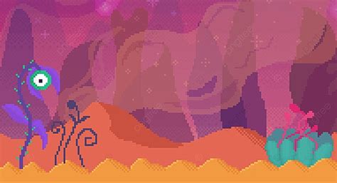 Pixel Game Interface Layout Design Background Outer Alien Design