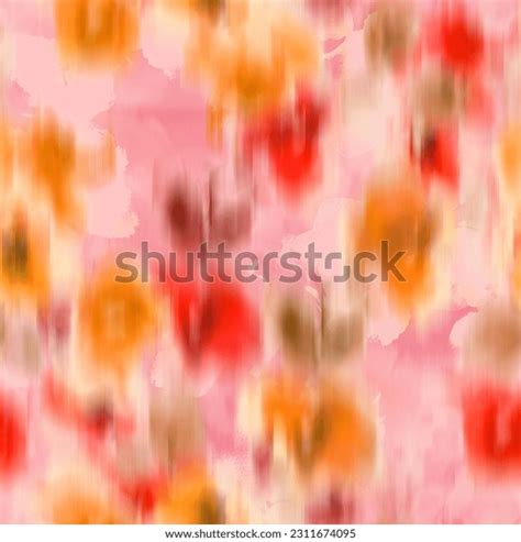 Abstract Blurred Florals Silhouettes Brush Effect Stock Illustration