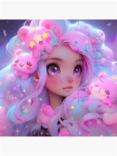 Adorable Soft Pink Anime Girl Sticker For Sale By Bubblegoth Redbubble
