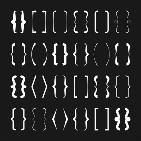 Text Brackets Collection Black Quotation Box Vector Image