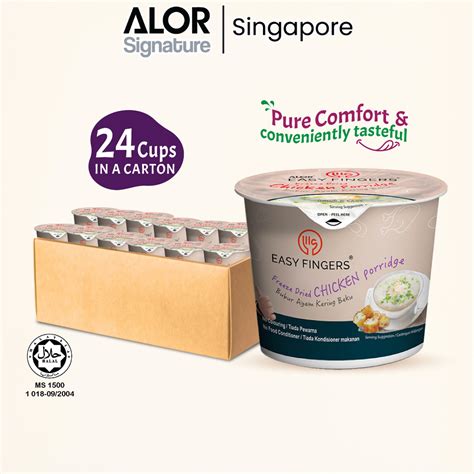 Alor Easy Fingers Freeze Dried Chicken Porridge 24 Cupscarton