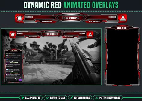 Professional Red Overlay Clean Overlay Twitch Overlay Stream Package