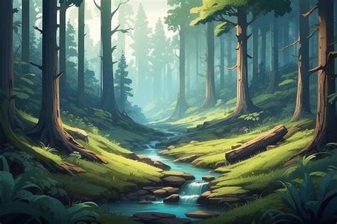 Premium Photo Gradient Forest Landscape