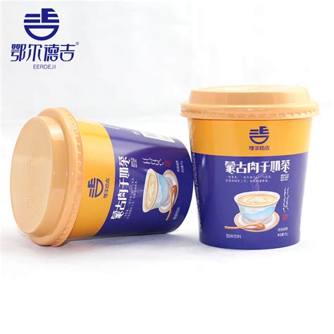 蒙古肉干奶茶内蒙古特产鄂尔德吉杯装牛肉干炒米奶茶早餐礼盒装 虎窝淘