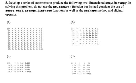 Solved 5 Develop A Series Of Statements To Produce The Chegg