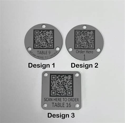 Steel Effect QR Code Table Numbers Commercial Picnic Benches