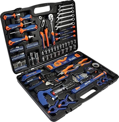 Dexter 108 Piece Tool Box Tool Set With Pliers Keys Screwdriver