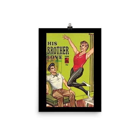 His Brother Love Vintage Gay Male Pulp Fiction Poster Gene Etsy