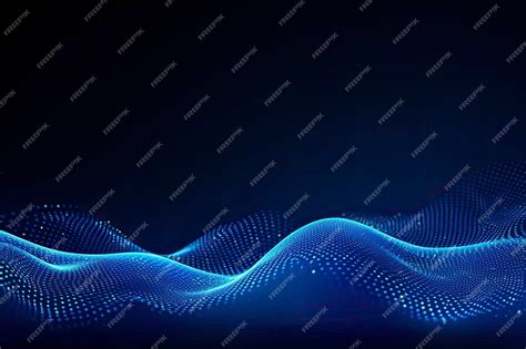 Premium Photo Dynamic Blue Particle Wave Abstract Sound Visualization Digital Structure Of The