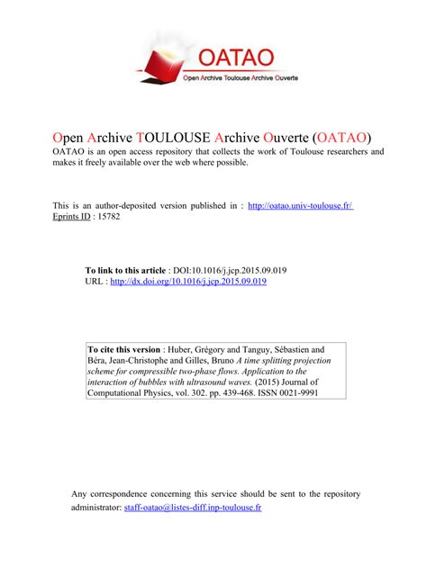 Pdf A Time Splitting Projection Scheme For Compressible Two Phase