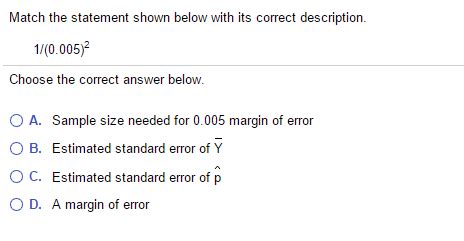 Solved Match The Statement Shown Below With Its Correct Chegg