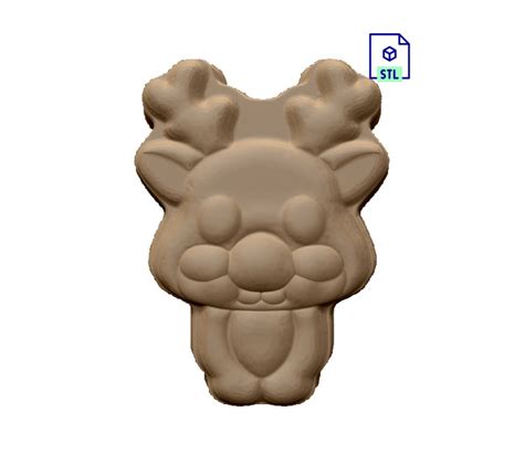 3d File Kawaii Reindeer Stl File For 3d Printing Laser Cnc Router