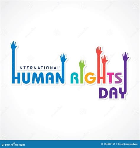 International Human Rights Day 10 December Stock Vector Illustration