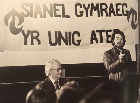 Gwynfor Evans And Dafydd Iwan Speaking At A Plaid Cymru Organised Cymdeithas Yr Iaith Backed Rally