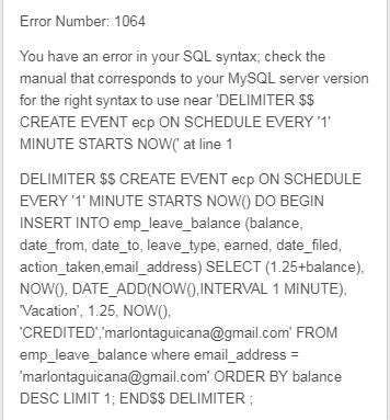 Sql How To Use Mysql Event Scheduler In Codeigniter Model Stack Overflow