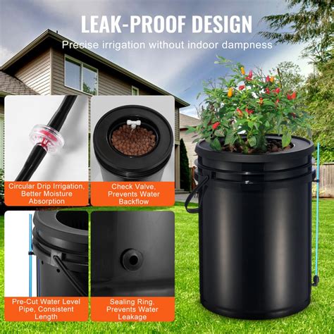 Vevor Rdwc Hydroponics System Recirculating Deep Water Culture 4 Buckets 5 Gal Vevor Us