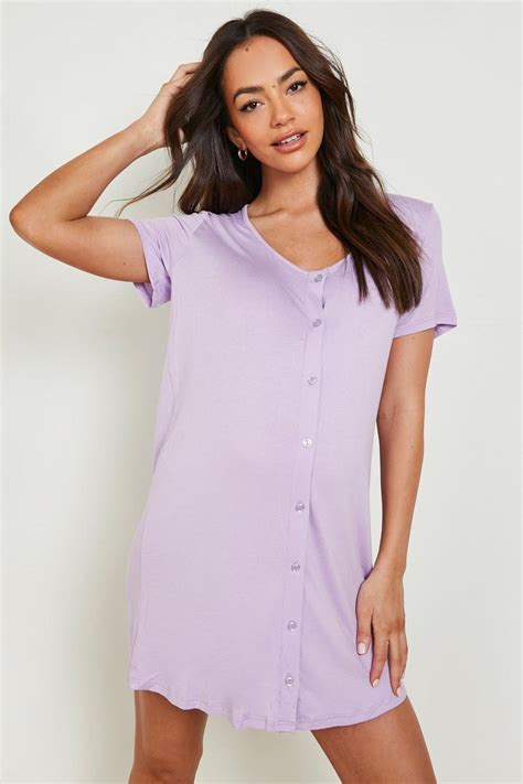 Maternity Button Front Nightgown Boohoo