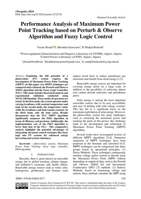 Pdf Performance Analysis Of Maximum Power Point Tracking Based On Perturb And Observe Algorithm