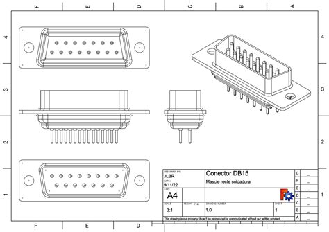 3d Db15 Male Connector Through Hole Turbosquid 1986128