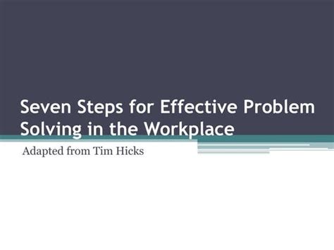 Problem Solving Techniques Ppt