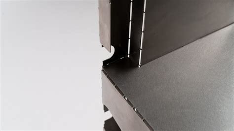 Hbms Shelving Unit Is Hand Folded From One Sheet Of Stainless Steel