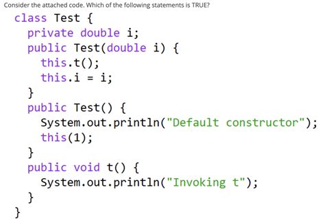 Solved Consider The Attached Code Which Of The Following