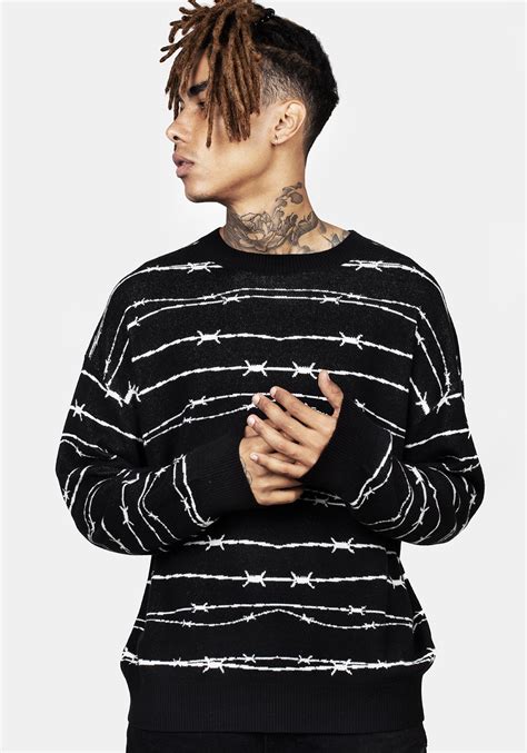 Barbed Longline Crew Neck Jumper Disturbia
