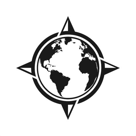Premium Vector Compass In The World Icon Logo Template Vector