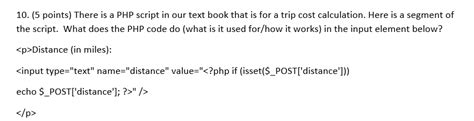 Solved Points There Is A Php Script In Our Text Book Chegg Com