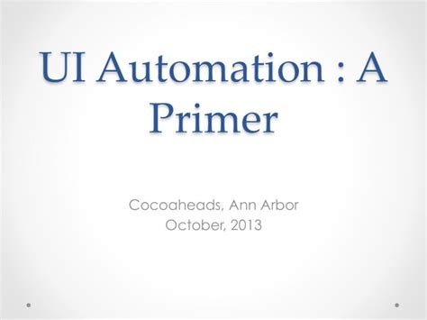Pdf Introduction To Ui Automation Framework Dokumentips