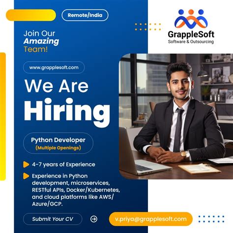 Grapplesoft On Linkedin Pythondeveloper Remotejob Techjobs Softwaredevelopment Indiajobs