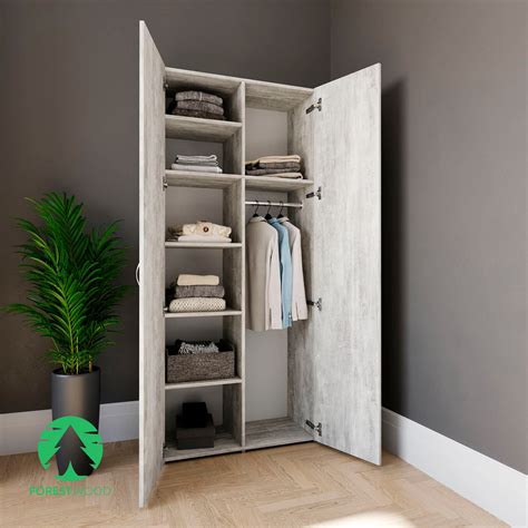 Шафа для одягу з полицями та штангою з ДСП Id 1651102329 цена 3798 65 ₴ купити на Prom Ua