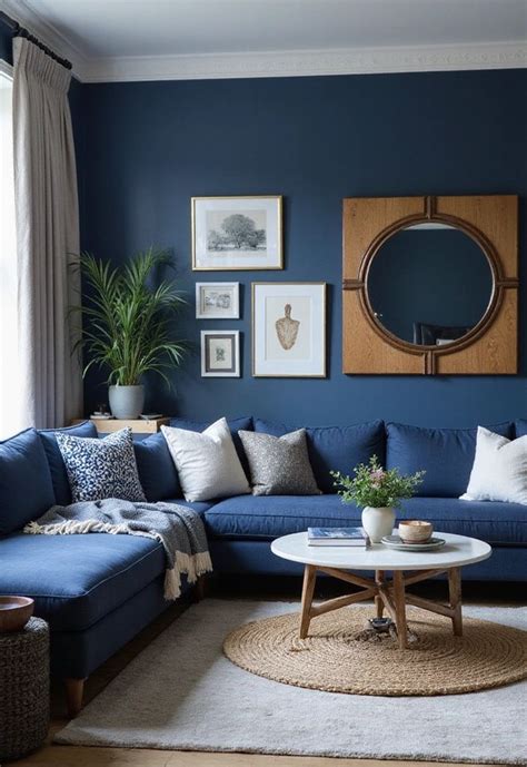 22 Amazing Concepts Navy Blue Living Room Comfy Ideas Navy Sofa