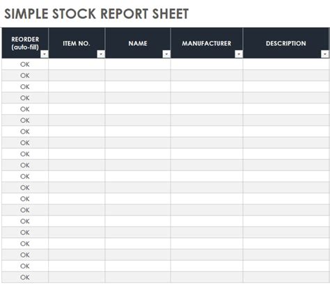 Editable Stock Report Templates In EXCEL