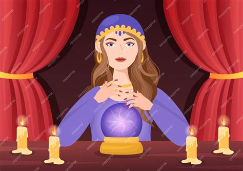 Premium Vector Fortune Teller Template Hand Drawn Cartoon