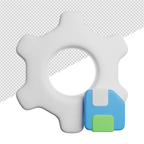 Premium Psd Save Setting Sign Front View 3d Rendering Icon